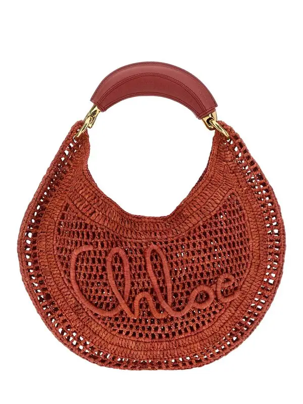 Chloé Raffia Banana Handbag - Red