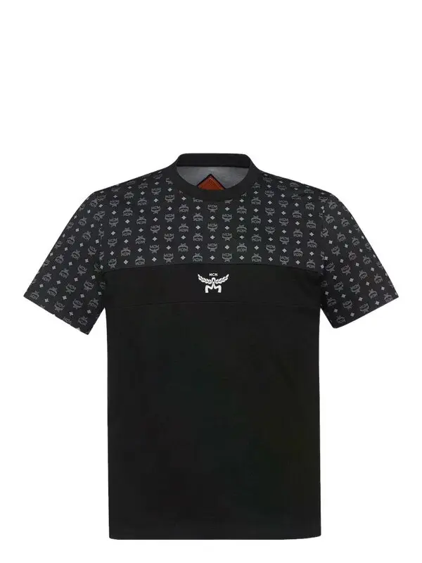 Mcm Monogram-print Logo-embroidered T-shirt - Black