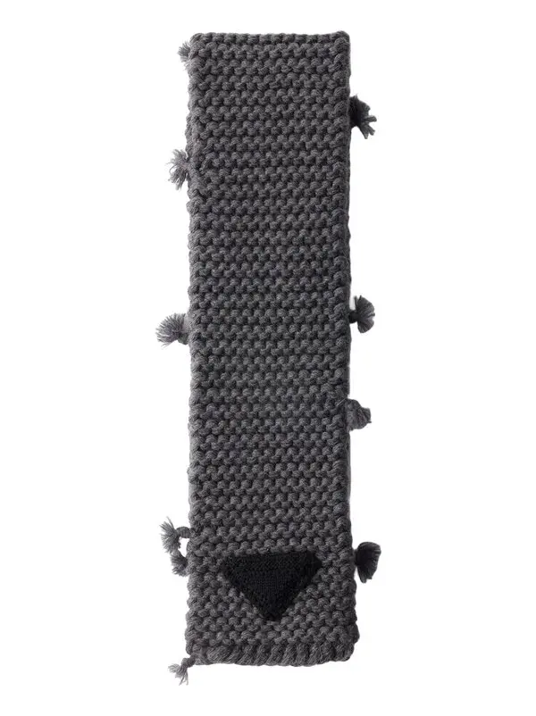 Prada Wool Knit Scarf - Grey