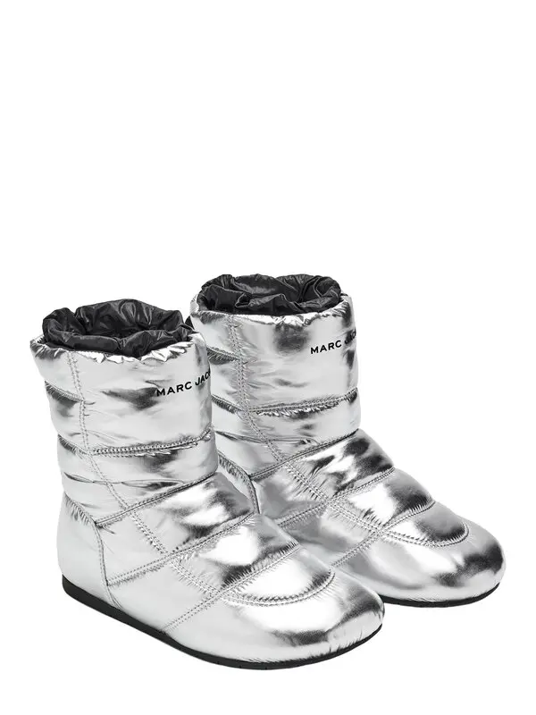 Marc Jacobs The Metallic Aspen Winter Boots In Size - Silver