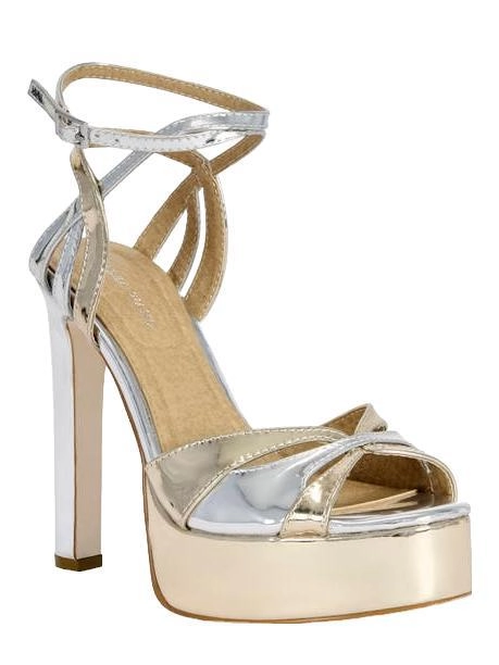 AZALEA WANG Danira Platform Sandal - Silver Multi