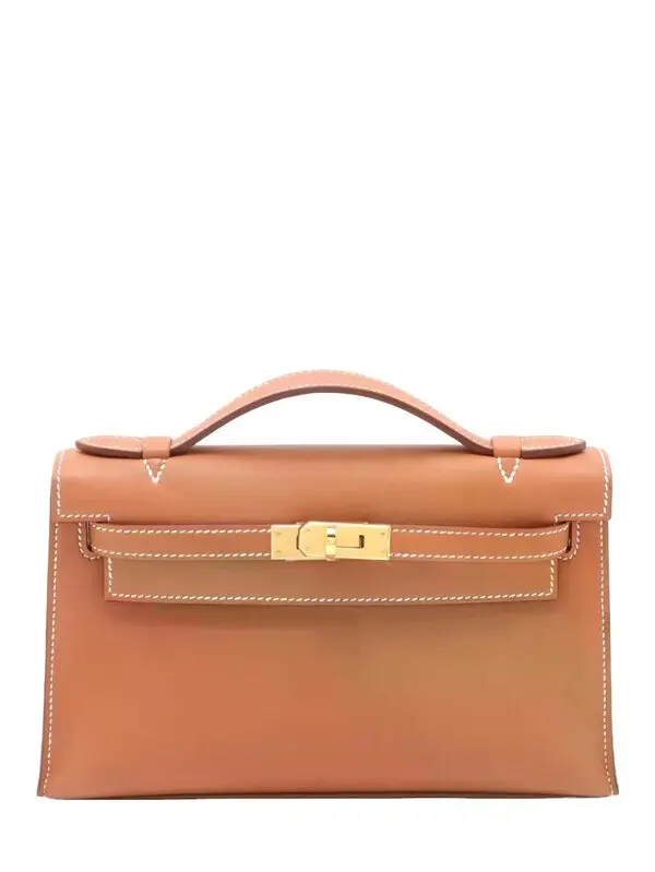 Hermès 2025 Swift Kelly Pochette 22 Handbag - Brown