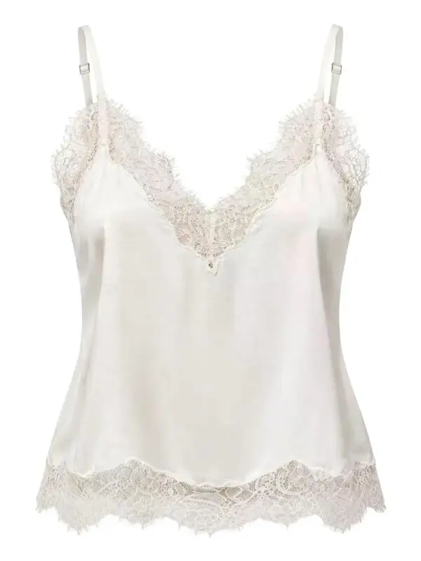 Citizens Of Humanity Lace-trimmed Satin Top - Neutrals