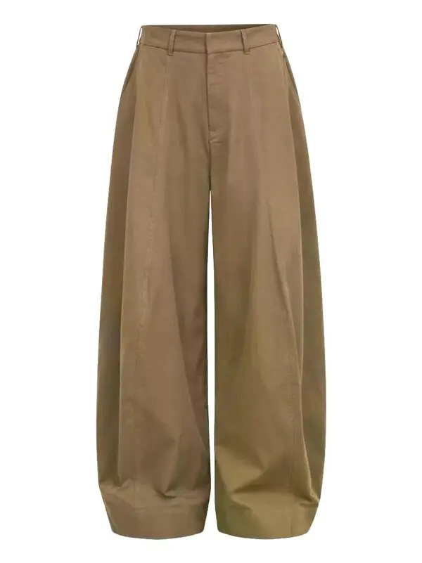 ELEH Pleated Wide-leg Trousers - Neutrals