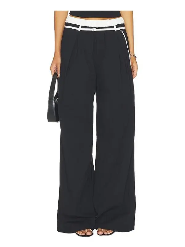 SOVERE / Britta Pants In Black - Black & Chalk