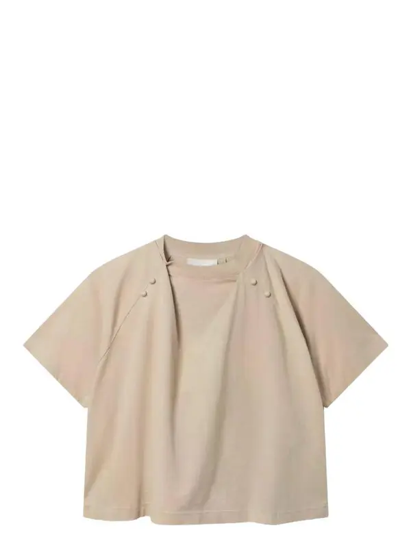 Axel Arigato Hosta Draped Button-detail Top - Neutrals