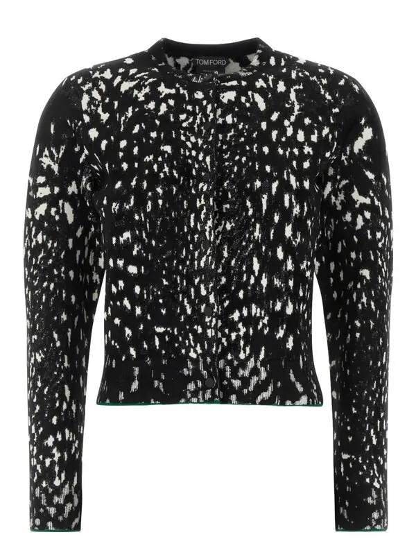 TOM FORD Embroidered Stretch Jacquard Cardigan - Multicolor