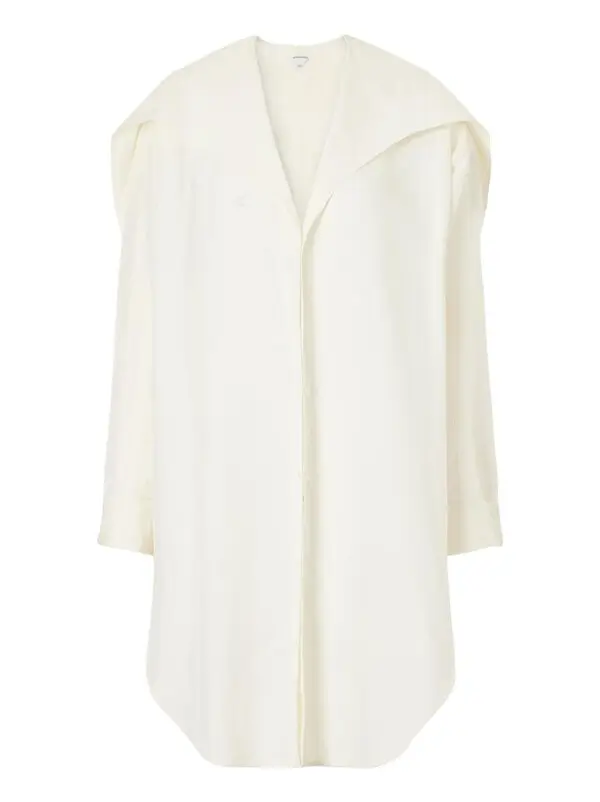 Bottega Veneta Point-collar Mini Shirt Dress - Neutral