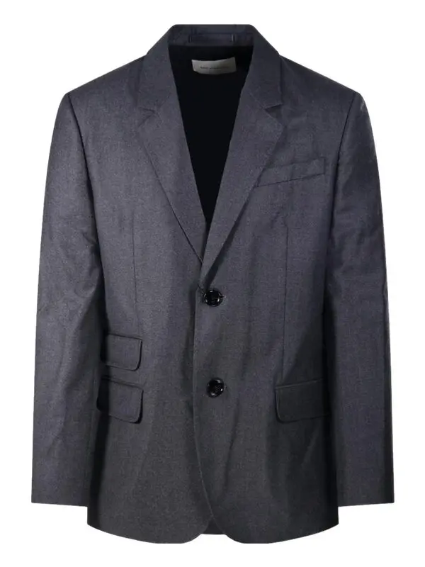 AMI Paris Single-breasted Wool Blazer - Anthracite