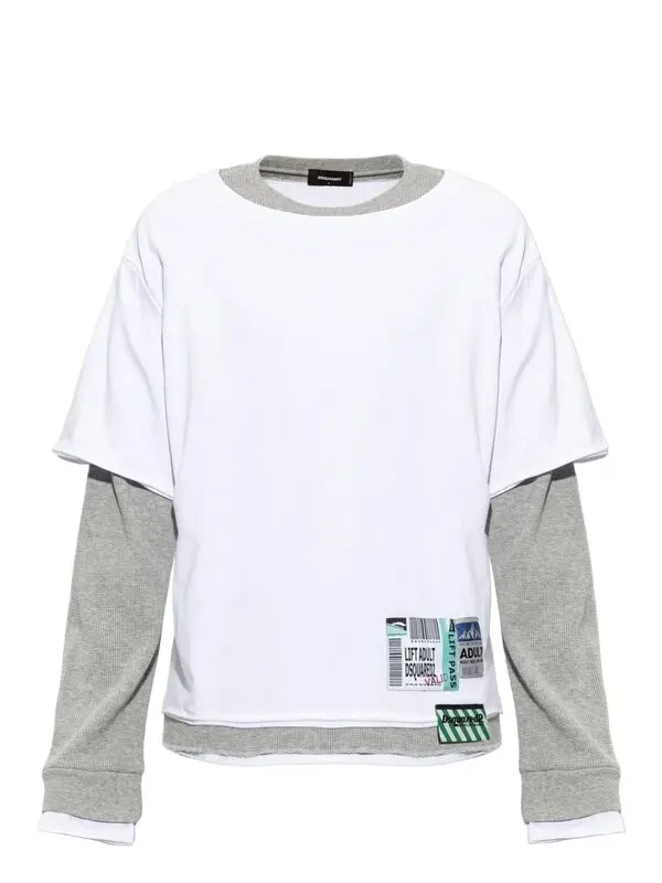 Dsquared2 Layered Patch Long Sleeve T-shirt - White