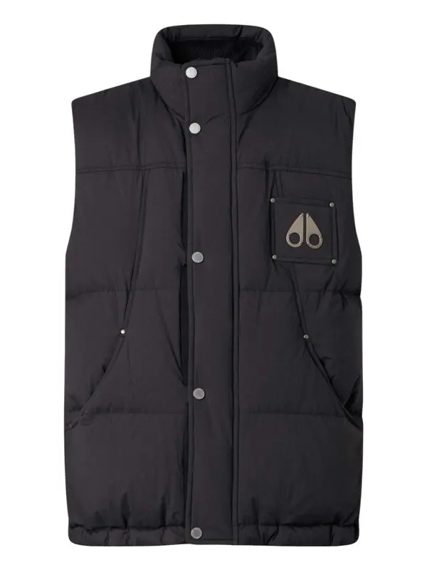 Moose Knuckles Logo Patch Down Gilet - Black