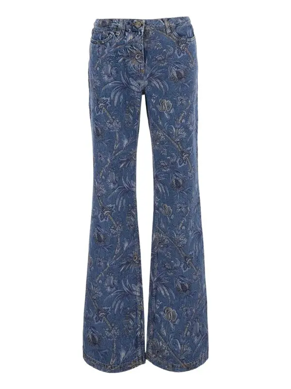 Etro Paisley Flared Jeans - Blue