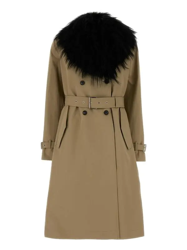 Fendi Beige Cotton Trench Coat - Brown