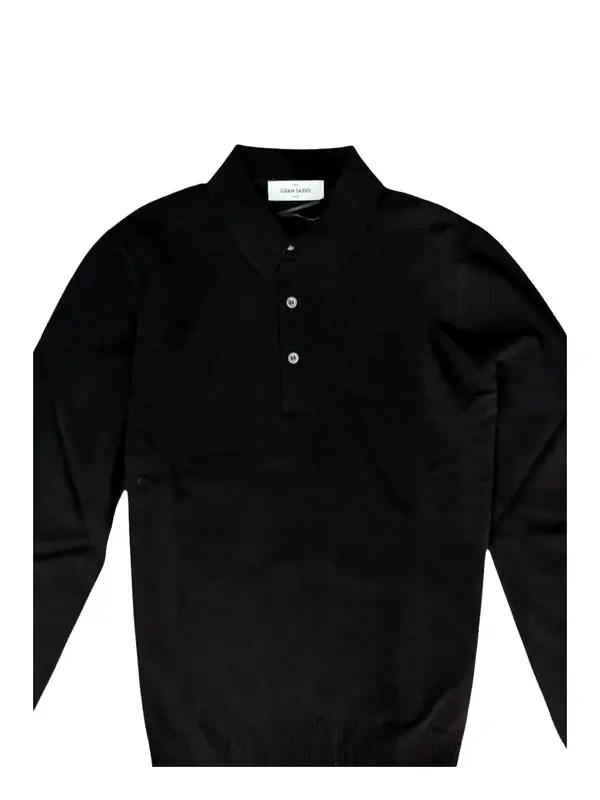 GRAN SASSO Long-sleeve Polo Sweater - Black
