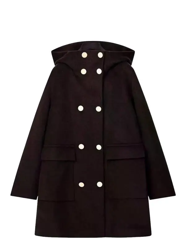 Armani Exchange Double-breasted Hooded Coat - Brown