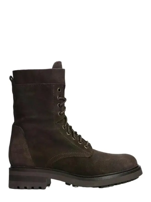 JULIE DEE Lace-up Suede Boots - Brown