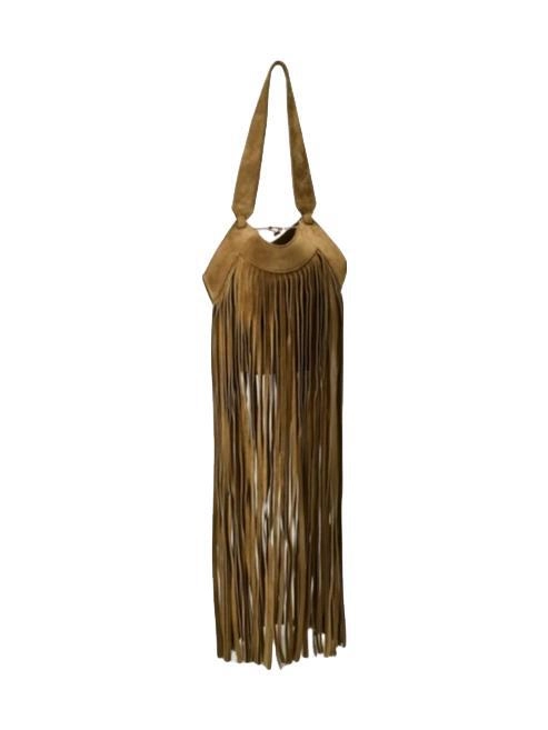 Khaite Lotus Tassel Leather Handbag - Mud