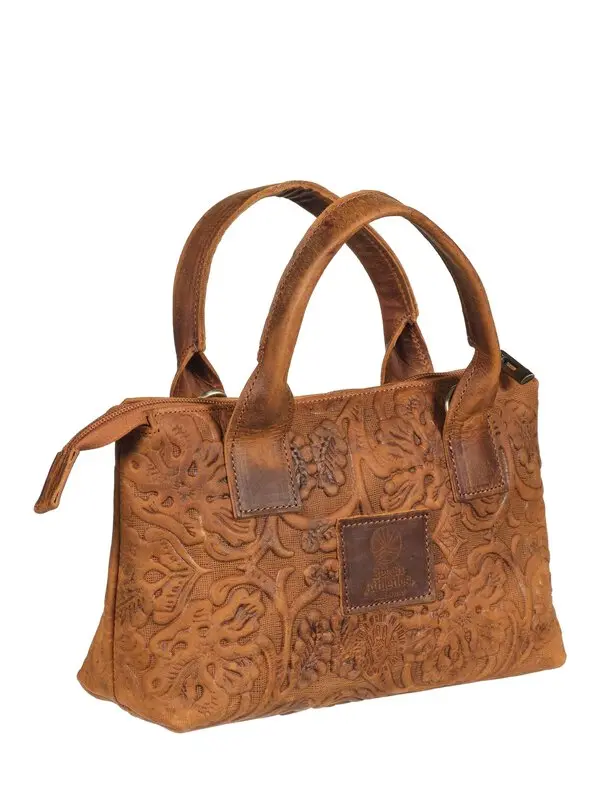BEDROOM ATHLETICS Zola Embossed Small Leather Shoulder Bag Tan - Brown
