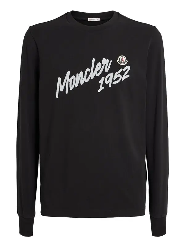 Moncler Cotton Logo Long-sleeve T-shirt - Black