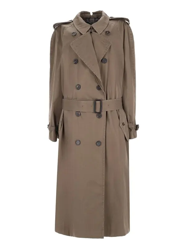 MAISON MARGIELA Trench "folden Collar" In Cotone - Brown