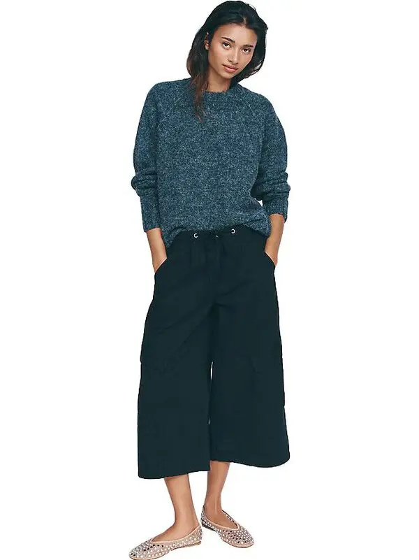 WHITEROOM + CACTUS Ridley 100% Cotton Culotte Pants - Black
