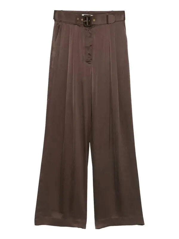 Zimmermann Pantaloni In Seta - Brown