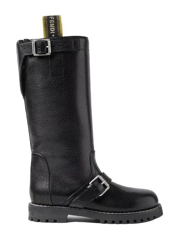 Fendi Stivali Commando In Pelle - Black