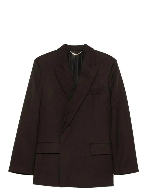 Victoria Beckham Blazer Monopetto In Twill Moulin - Brown