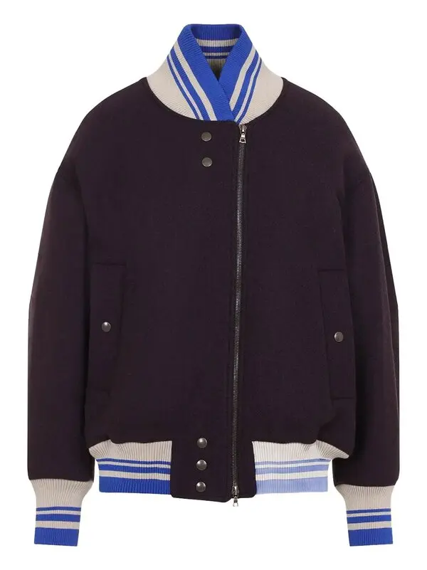 Dries Van Noten Bomber Oversize In Lana - Multicolor