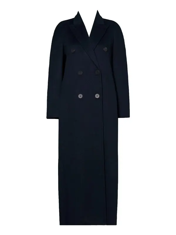 Max Mara Cappotto Doppiopetto In Cashmere Garzato - Blue
