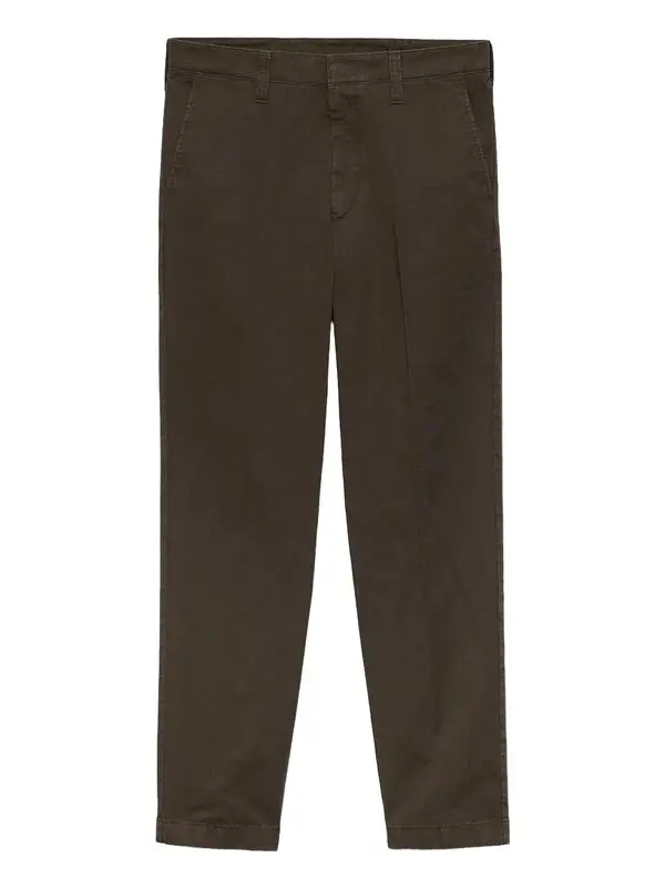 Prada Pantaloni In Cotone Tinto In Capo - Brown