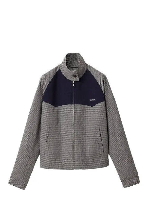 Miu Miu Gingham Check Blouson Jacket - Gray