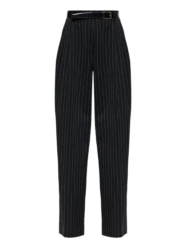 Dolce & Gabbana Pantaloni Gessati In Lana - Black
