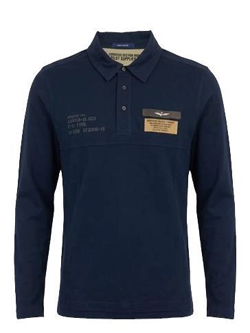 AERONAUTICA MILITARE Polo Shirt Midnight Size Cotton, Elastane - Blue