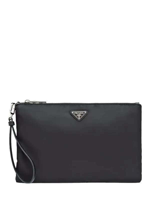 Prada Re-nylon And Saffiano Leather Pouch - Black