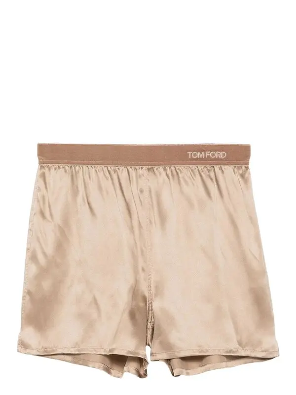 TOM FORD Logo-waistband Silk Shorts - Multicolor