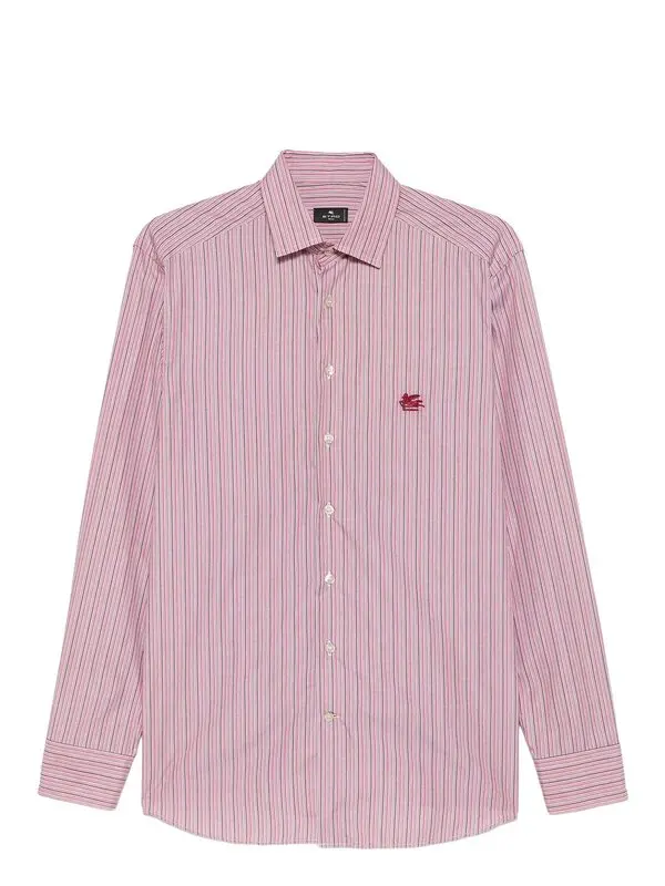 Etro Camicia In Cotone Con Motivo A Righe - Multicolor