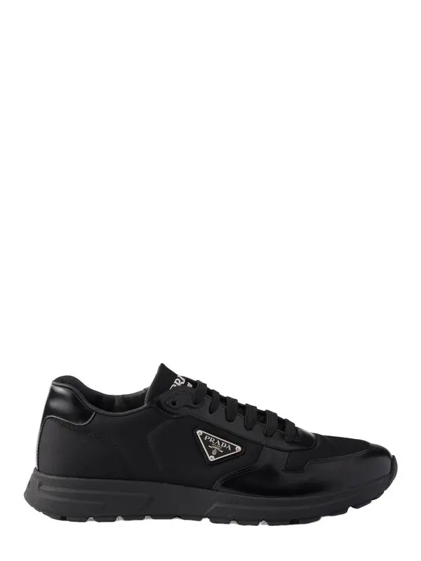 Prada Prax 01 Re-nylon And Brushed Leather Sneakers - Black