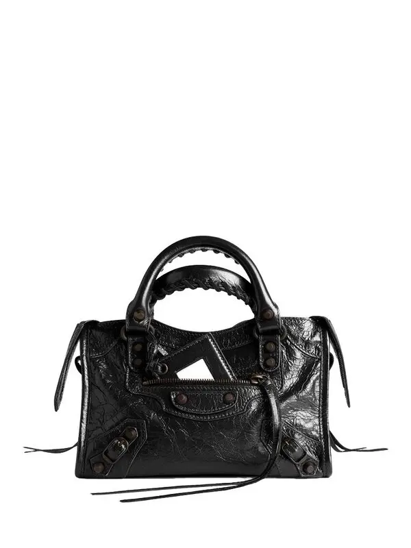 Balenciaga Borsa Le City Mini In Pelle Arena - Black