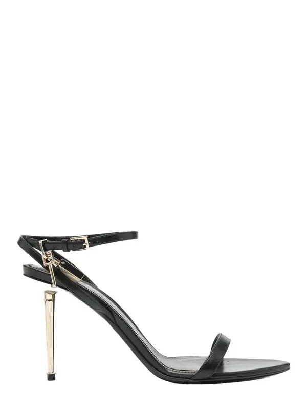 TOM FORD Shiny Leather Padlock Pointy Naked Sandals 85 - Black