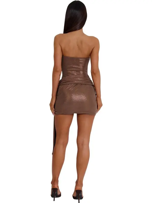OUTCAST Daylia Mini Dress Bronze - Brown