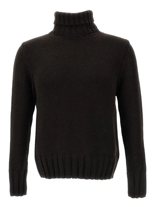 CUSTOMER LOVERS Maglione Lupetto In Lana - Marrone