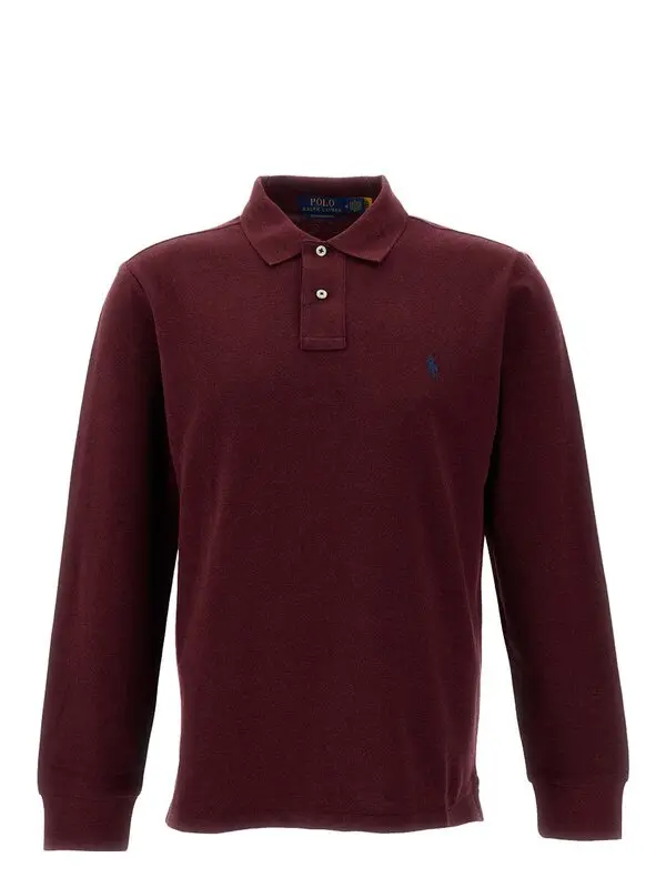 Polo Ralph Lauren Polo In Piqué A Maniche Lunghe - Rosso