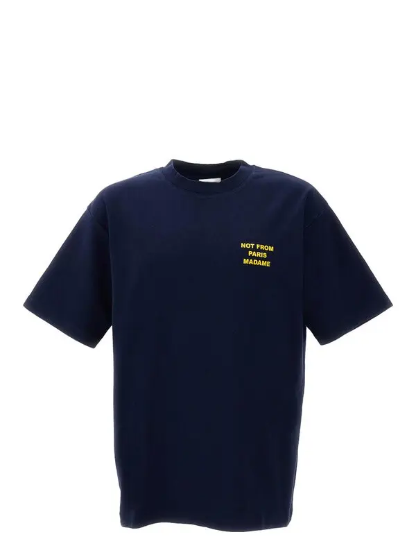 Drole De Monsieur Bold Slogan T-shirt - Blu