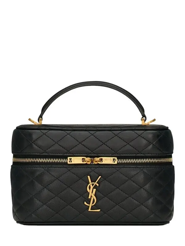 Saint Laurent Lambskin Gaby Vanity Bag - Black