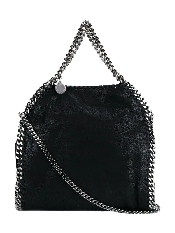 Stella McCartney Falabella Mini Tote Bag With Light Gold Chain - Black