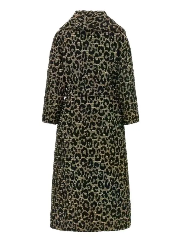 Herno Leo Leopard-print Jacquard Coat - Black
