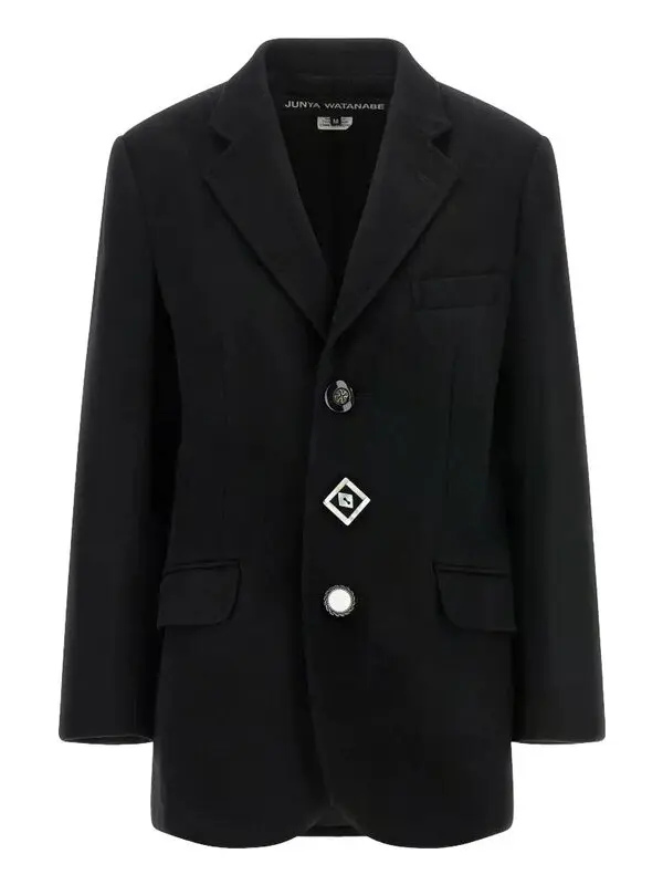 Junya Watanabe Jewel-button Single-breasted Coat - Black