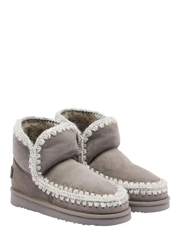 Mou 18 Shearling-lined Suede Ankle Boots - Grey