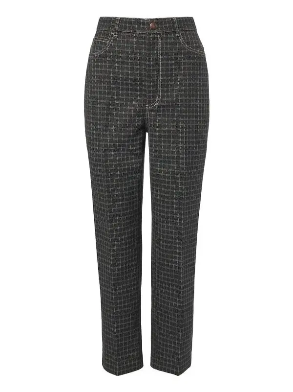 Acne Studios Checked Straight Pants - Green